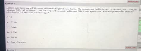 Solved Review Later Question 7 A Campus Radio Station Chegg Com