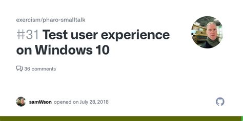 Test User Experience On Windows Issue Exercism Pharo