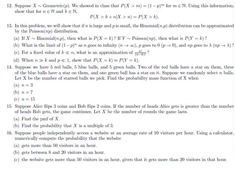 Solved Suppose X ~ Geometric P We Showed In Class That