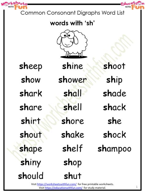 Phonics Diagraph List 1 Pdf