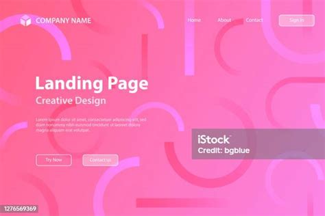 Template Halaman Arahan Desain Abstrak Dengan Bentuk Geometris Trendy
