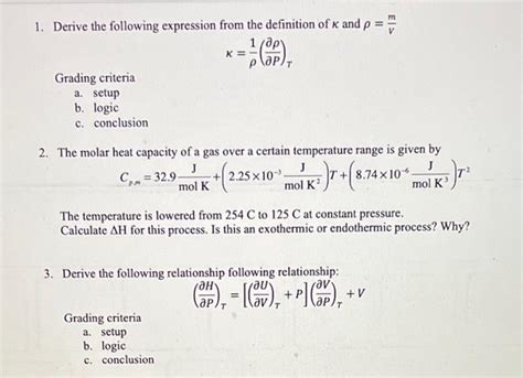 Solved 1 Derive The Following Expression From The