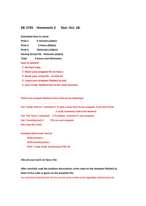 Homework 2 Solutions Computer Organization Fall 2007 Ee 3755