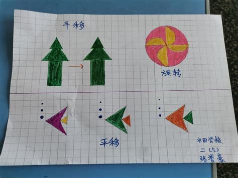 二年级有关平移旋转轴对称手抄报 轴对称图形手抄报 普车都