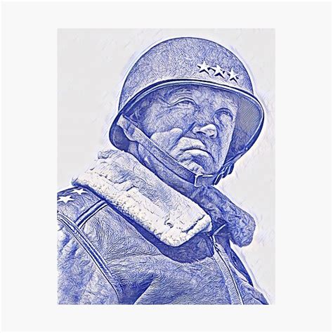 General George Patton Sketch Photographic Print For Sale By