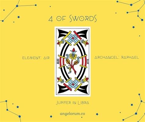 4 Of Swords Angelic Tarot Card Meanings Angelic Tarot Card Meanings ⋆