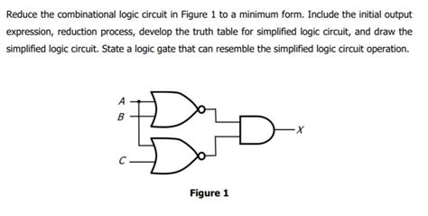 solved reduce the combinational logic circuit in figure 1 to
