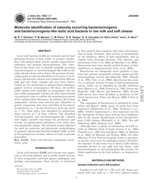 Pdf Molecular Identification Of Naturally Occurring Bacteriocinogenic And Bacteriocinogenic