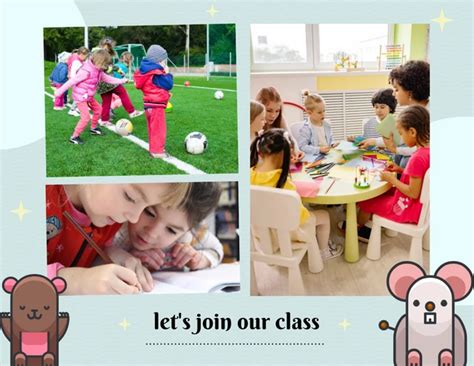 Blue Light Join Our Class School Collage Photo Venngage