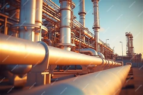 Premium Ai Image Industrial Zone Area Pipeline And Pipe Rack Of