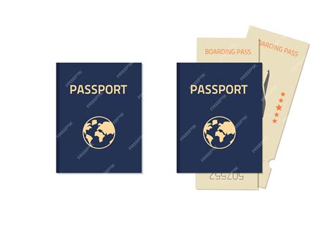 Passeport Isolé Et Avec Icône De Billets Davion Pour Dessin Animé Plat