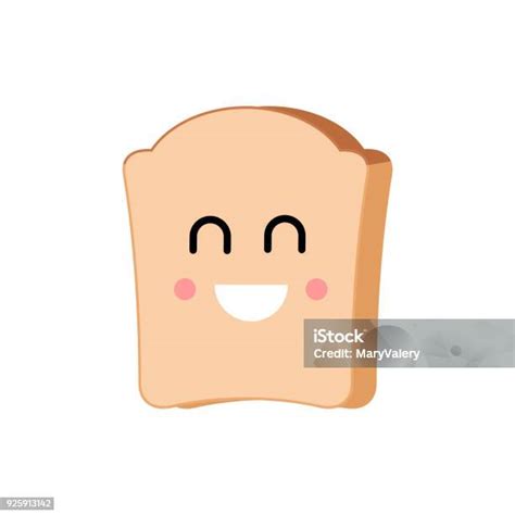 Emoji Roti Bahagia Ilustrasi Vektor Makanan Beruntung Ilustrasi Stok