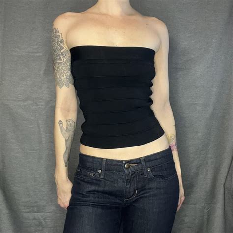 Black Bandage Tube Top Brand Guess Size Xs Depop