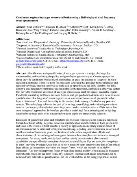Pdf Continuous Regional Trace Gas Source Attribution Using A Field
