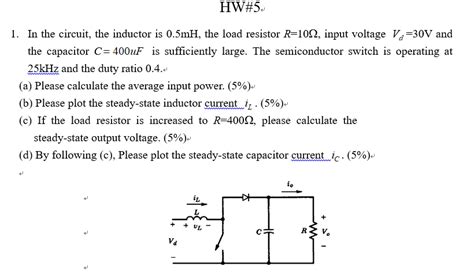 [solved] 1 In The Circuit The Inductor Is 0 5mh The Lo