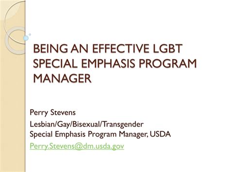 Effective Lgbt Special Emphasis Program Managers