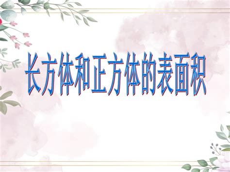 长方体和正方体的表面积 （课件） 2023 2024学年五年级下册数学人教版共17张ppt 21世纪教育网