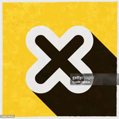 Cross Mark Icon With Long Shadow On Textured Yellow Background High Res Vector Graphic Getty