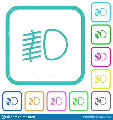 Luces Antiniebla Iconos Planos De Colores Vivos Ilustración Del Vector