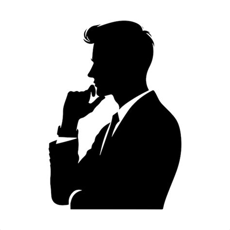 Premium Vector Vector Man Thinking Thinking Man Silhouette Vector