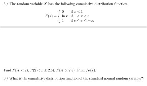 Solved The Random Variable X Has The Following Chegg