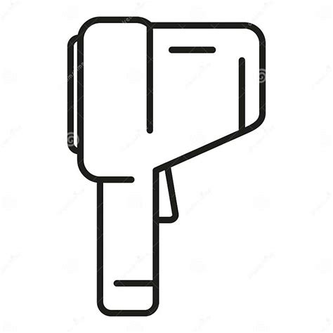 Medical Laser Thermometer Icon Outline Vector Scan Distance Stock