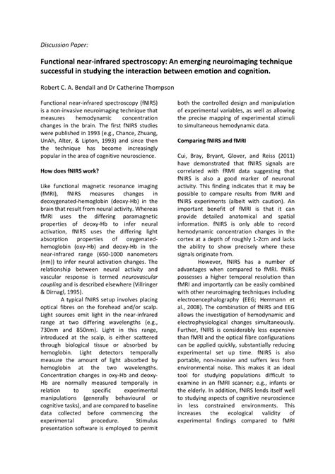 Pdf Functional Near Infrared Spectroscopy An Emerging Neuroimaging