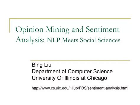 Ppt Opinion Mining And Sentiment Analysis Nlp Meets Social Sciences