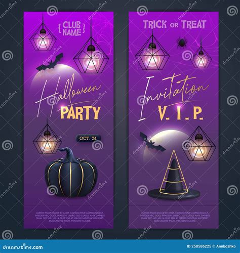 Halloween Holiday Disco Party Poster With Realistic 3d Halloween