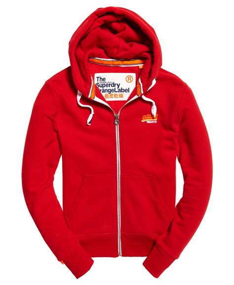 Mens Cali Zip Hoodie In Richest Red Superdry Uk