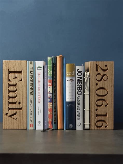 Personalised Oak Book End Holly And Co