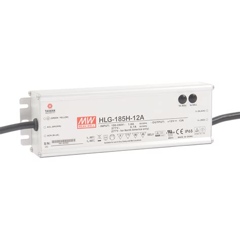 HLG 185 Watt LED Power Supply With PFC And Adjustable Output To IP65 12V DC