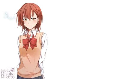 Blush Brown Hair Ido Teketeke Misaka Mikoto Ribbons Seifuku