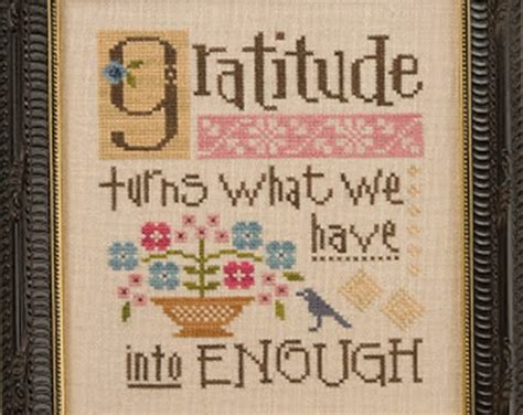 Lizzie Kate Inspiration Boxer B51 Gratitude Cross Stitch Chart Linen