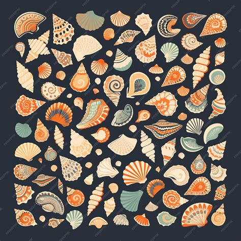 Premium Vector Thai Seashell Patterns With Natural Designs