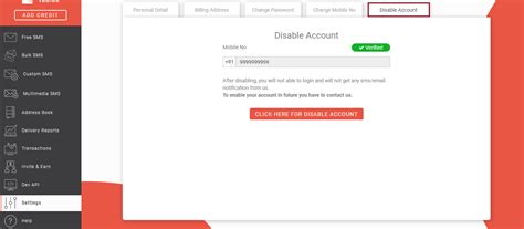 How To Disable Account In Fast2SMS