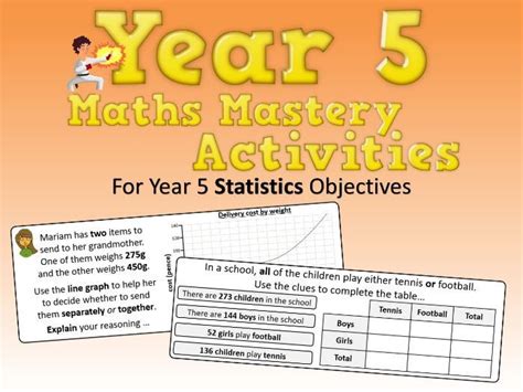 Statistics Mastery Activities Year 5 Teaching Resources