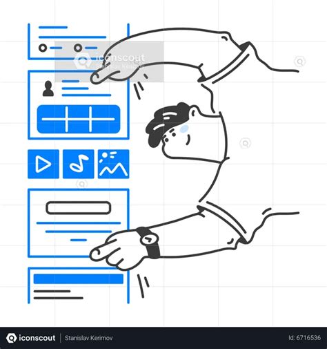 best man scrolling through his social media feed illustration download