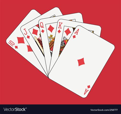 Royal Flush Diamonds Royalty Free Vector Image