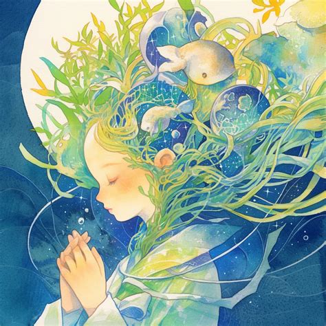水彩と色鉛筆で描かれた夢の世界イラストフリー素材ならシンテリ