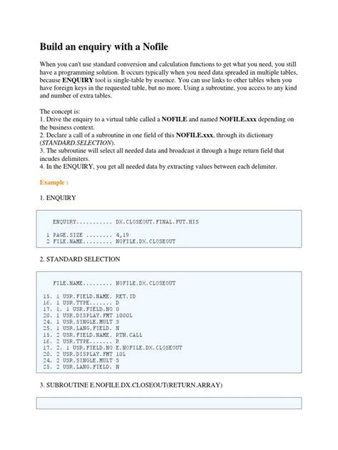 Build An Enquiry With A Nofile Pdf Software Development Computer