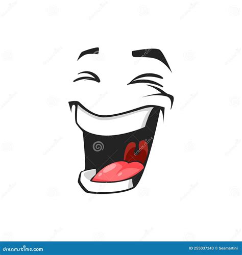 Cartoon Laughing Face Vector Happy Emoji Laugh Stock Vector