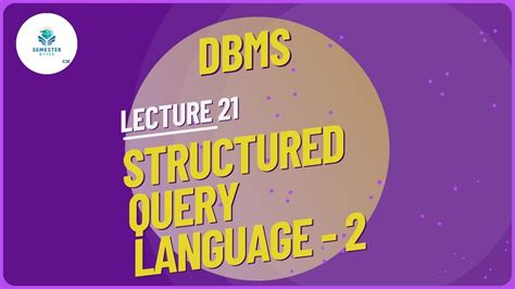 Structured Query Languagesql Part 2 Dbms Lec 21 Youtube
