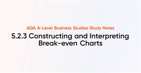 Constructing And Interpreting Break Even Charts 523 Aqa A Level Business Notes Tutorchase
