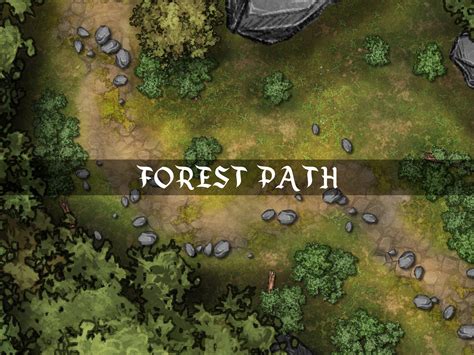 Forest Path Battlemap Dnd Battle Map Vtt Dandd 5e Roll20 Foundry Handcrafted Map Digital