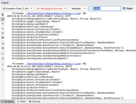 UnityのDebug Logの出力をAndroidエミュレータ実行時に確認する方法AndroidStudio ゆーじの技術ブログ