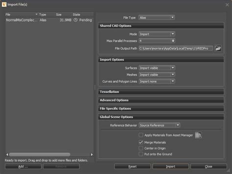 About The Import Files Dialog