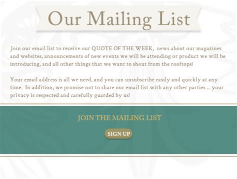 Join Our Email List Where Women Create