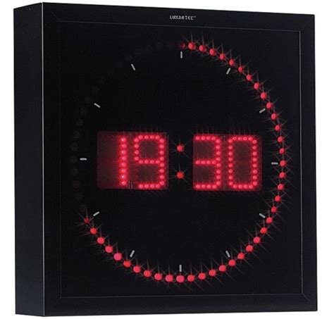 Horloge Murale Avec Chiffre Et Secondes LED Rouge Ou Bleu Horloges