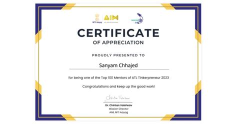 Sanyam Chhajed On Linkedin Sanyam Chhajed Top 100 Mentors Atl Tinkerpreneur 2023 Atal